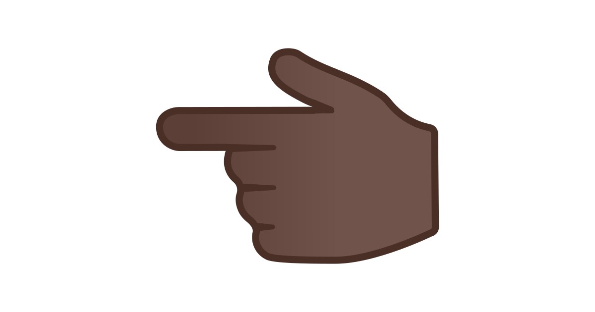 👈🏿 Backhand Index Pointing Left: Dark Skin Tone Emoji