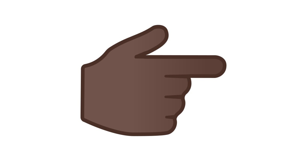 👉🏿 Main Avec Index Pointant à Droite : Peau Foncée Emoji