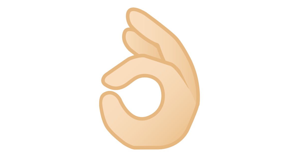 👌🏻 Mano Che Fa OK: Carnagione Chiara Emoji