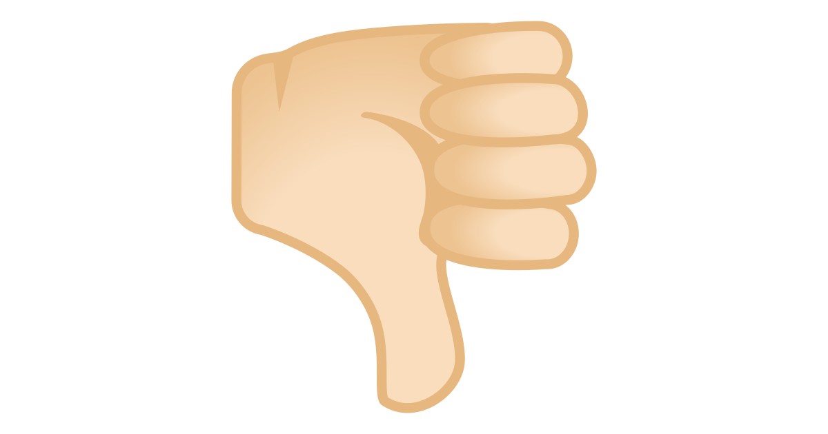 👎🏻 Pollice Verso: Carnagione Chiara Emoji in 100+ lingue