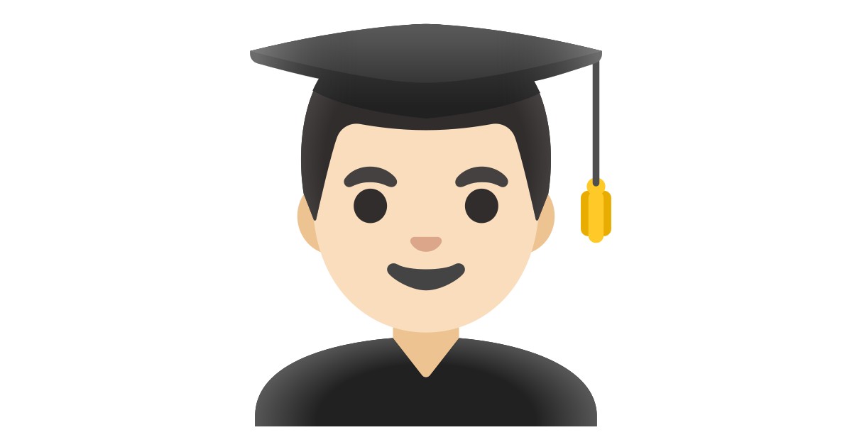 👨🏻‍🎓 Estudiante Hombre: Tono De Piel Claro Emoji