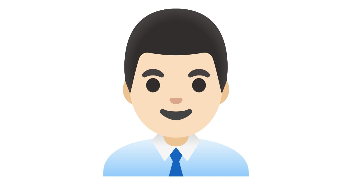 👨🏻‍💼 Employé De Bureau : Peau Claire Emoji