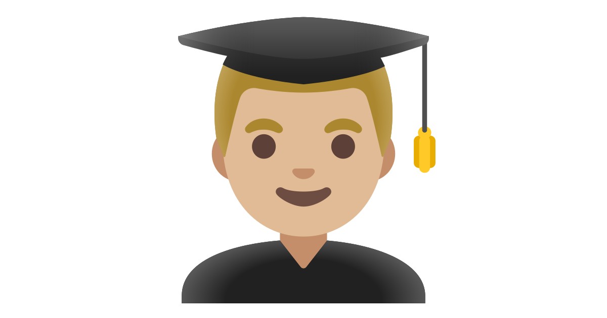 👨🏼‍🎓 Estudiante Hombre: Tono De Piel Claro Medio Emoji