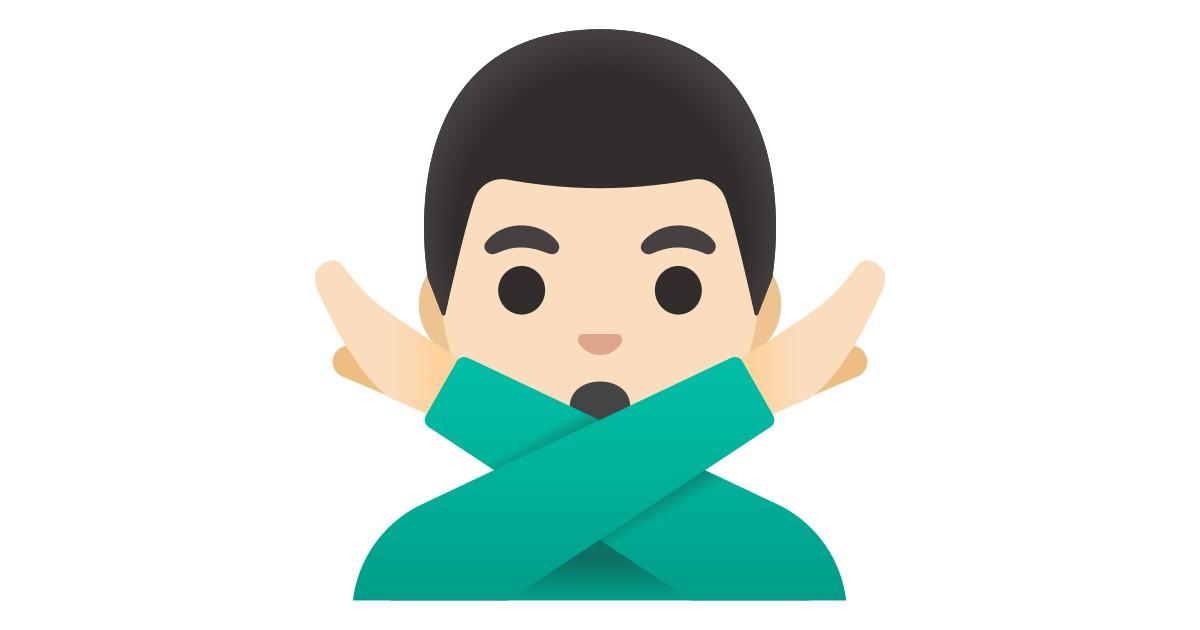 🙅🏻‍♂️ Homme Faisant Un Geste D’interdiction : Peau Claire Emoji