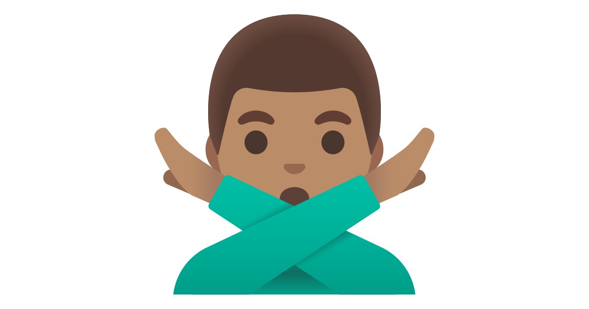 🙅🏽‍♂️ Man Gesturing NO: Medium Skin Tone Emoji