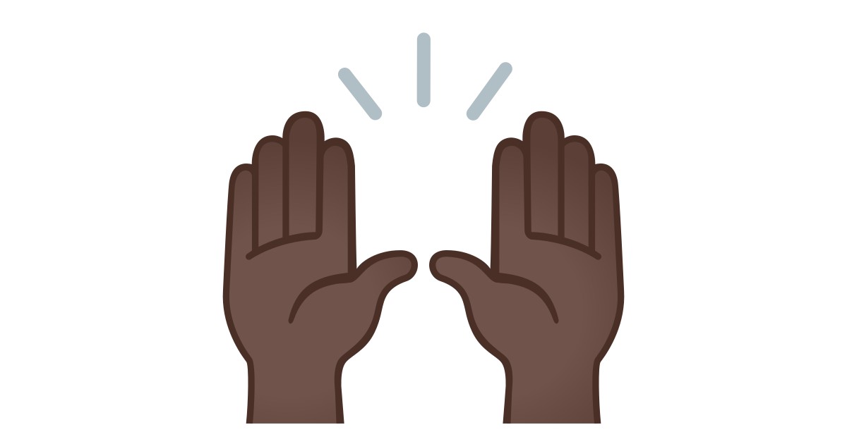 🙌🏿 Raising Hands: Dark Skin Tone Emoji