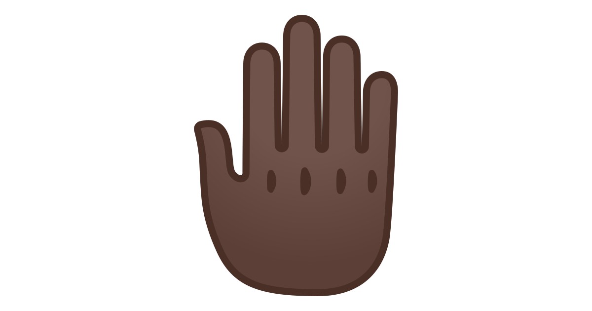🤚🏿 Raised Back Of Hand: Dark Skin Tone Emoji