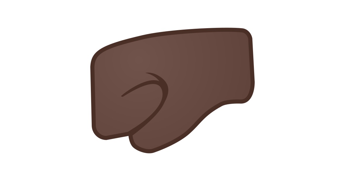 🤛🏿 Poing à Gauche : Peau Foncée Emoji