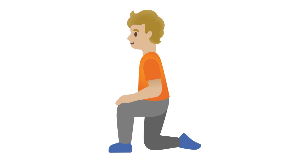 🧎🏼 Person Kneeling: Medium-light Skin Tone Emoji