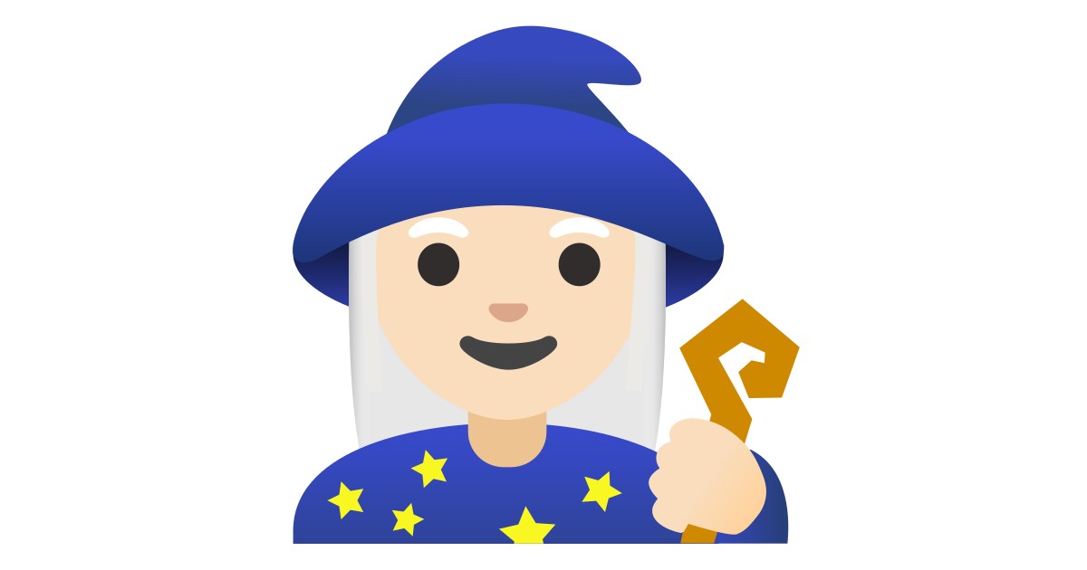 🧙🏻‍♀️ Maga: Pele Clara Emoji