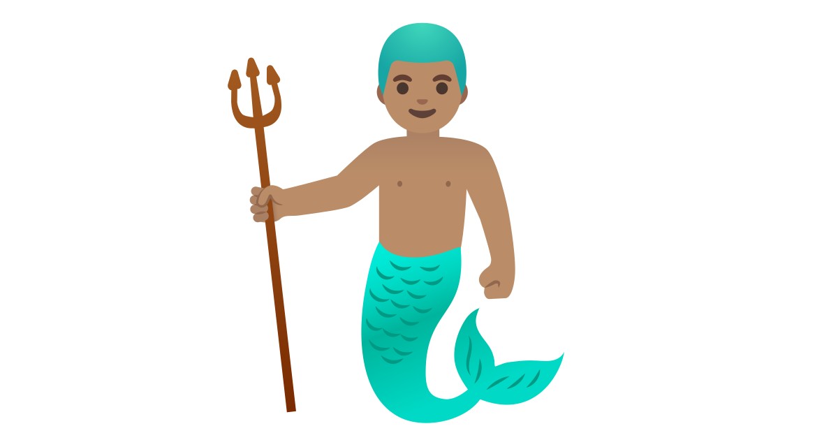 🧜🏽‍♂️ Merman: Medium Skin Tone Emoji