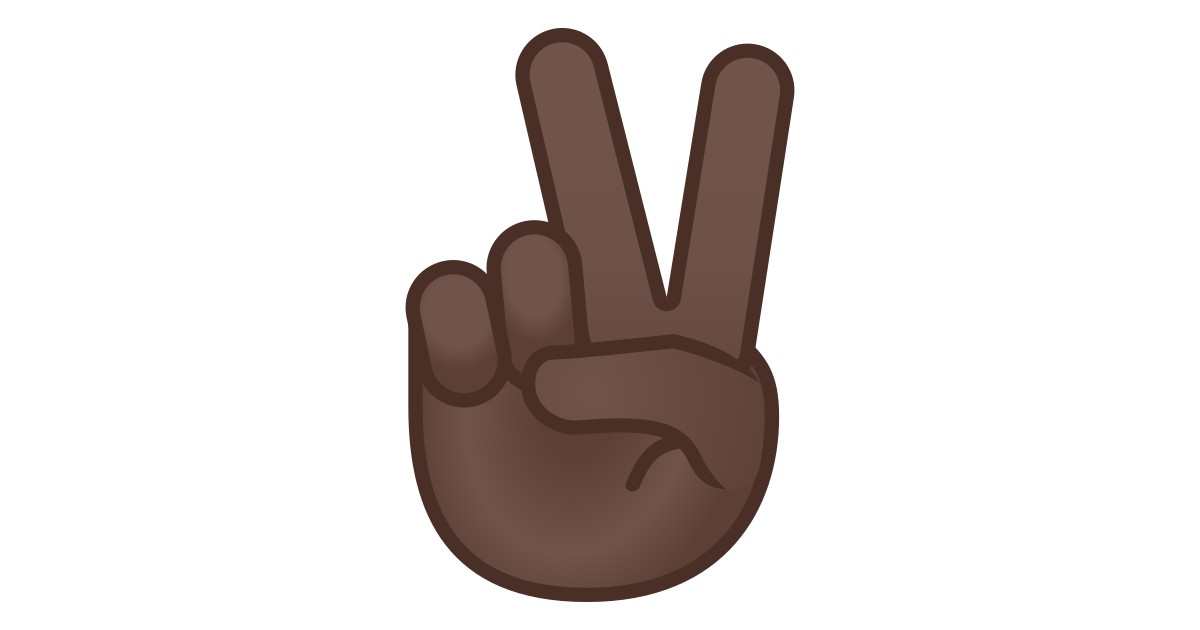 🏿 Victory Hand: Dark Skin Tone Emoji