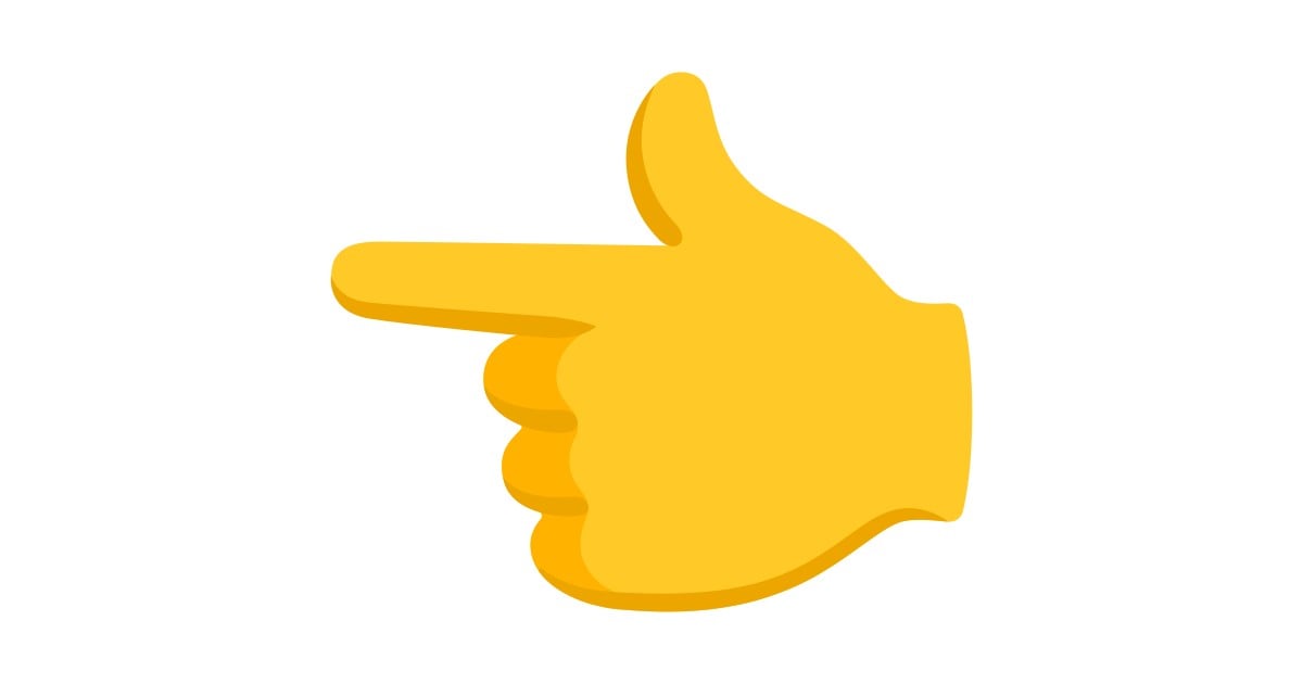 👈 Dorso Da Mão Com Dedo Indicador Apontando Para A Esquerda Emoji