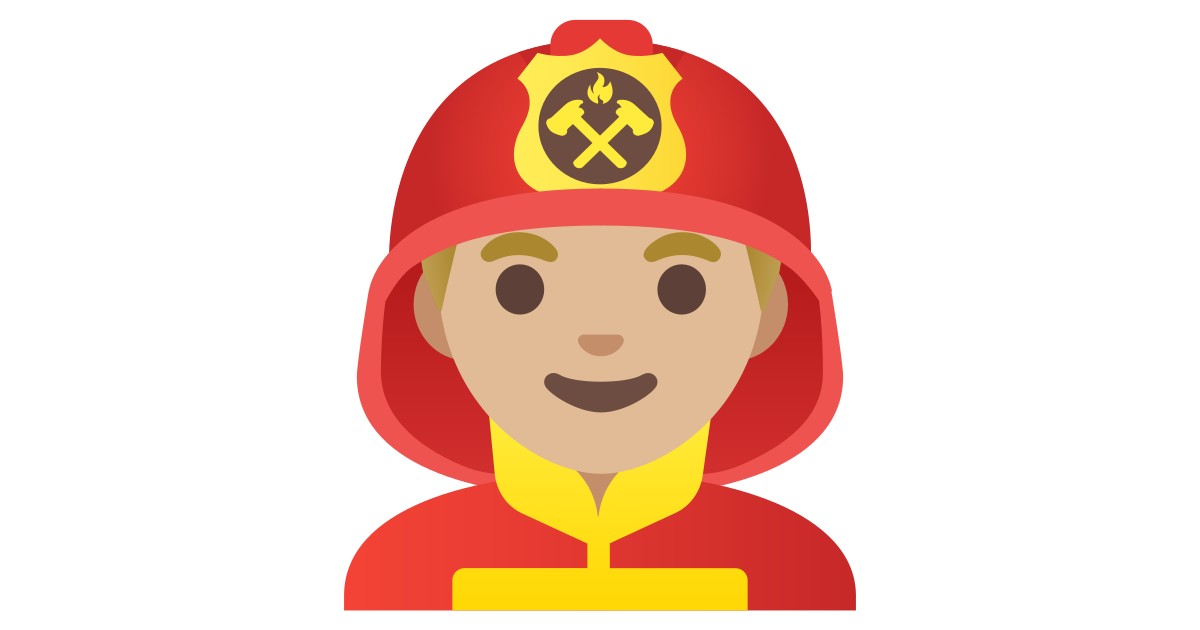 👨🏼‍🚒 Pompier Homme : Peau Moyennement Claire Emoji
