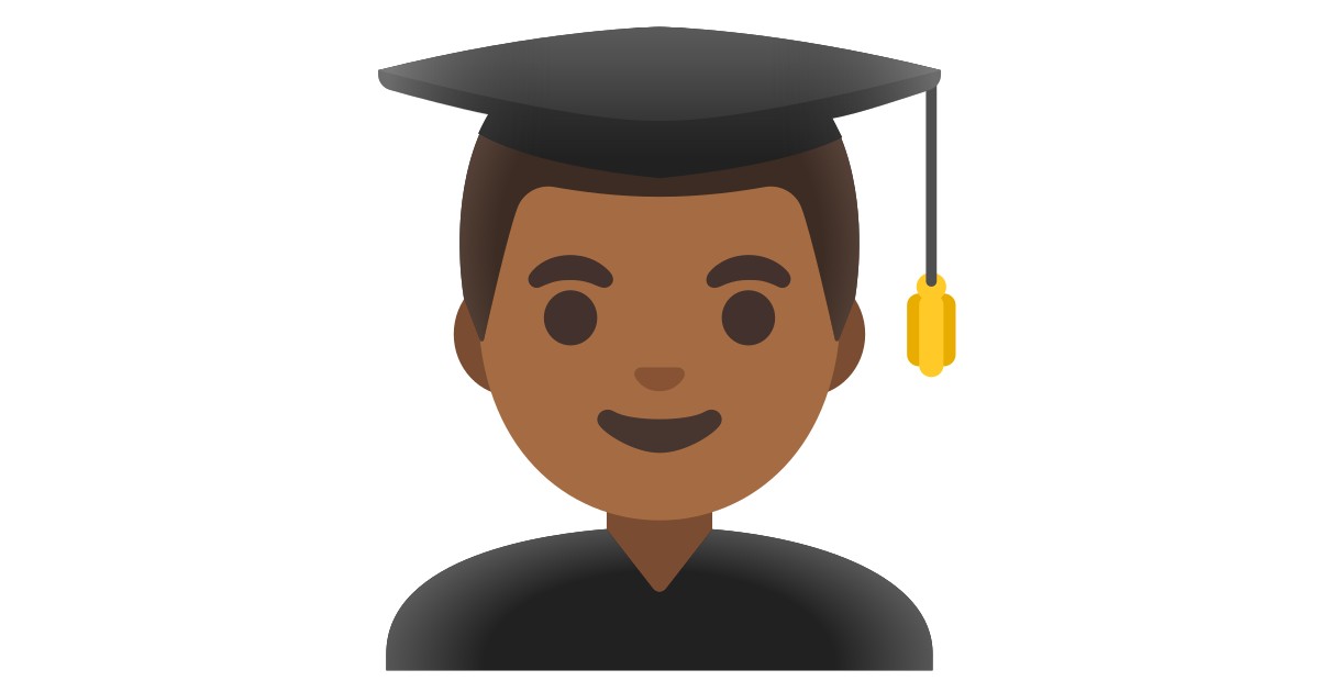 👨🏾‍🎓 Estudiante Hombre: Tono De Piel Oscuro Medio Emoji