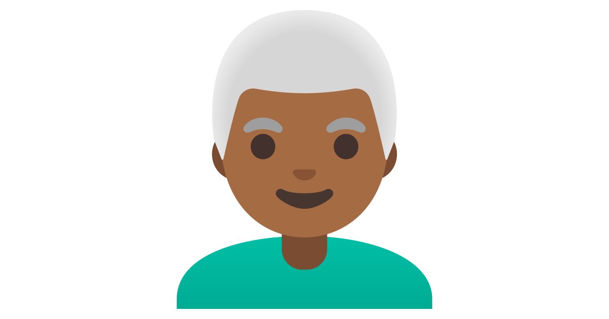 👨🏾‍🦳 Man: Medium-dark Skin Tone, White Hair Emoji