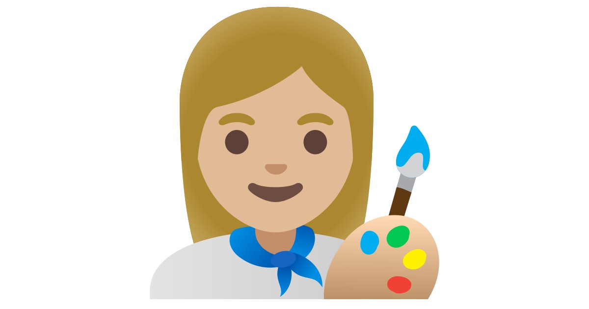 👩🏼‍🎨 Woman Artist: Medium-light Skin Tone Emoji