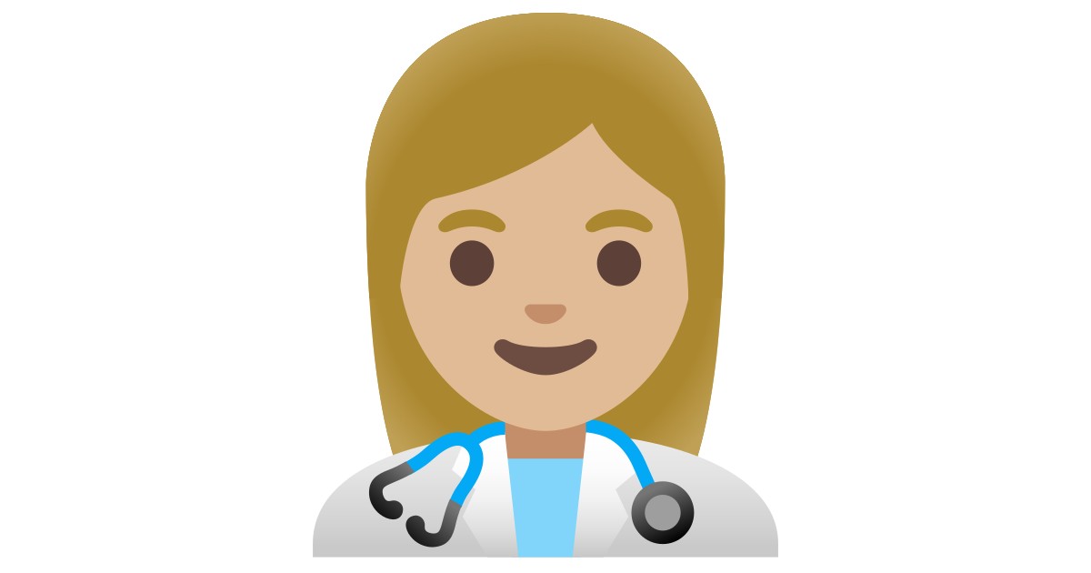 👩🏼‍⚕️ Mulher Profissional Da Saúde: Pele Morena Clara Emoji