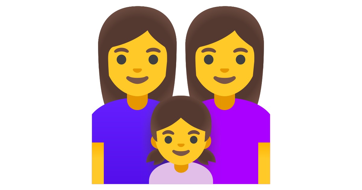 👩‍👩‍👧 Family: Woman, Woman, Girl Emoji | Family: Mothers, Daughter