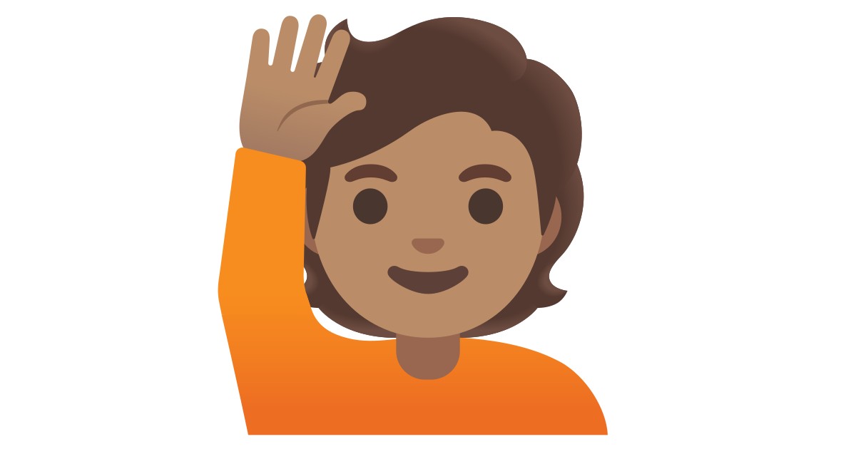 🙋🏽 Persona Con La Mano Levantada: Tono De Piel Medio Emoji