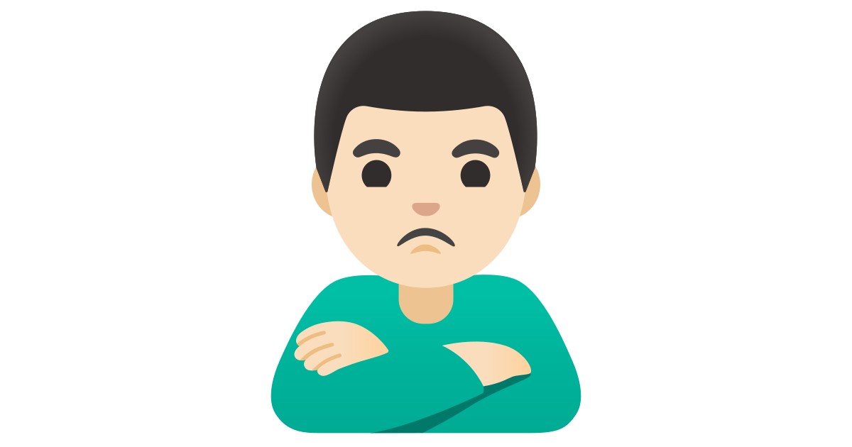 🙎🏻‍♂️ Homme Qui Boude : Peau Claire Emoji