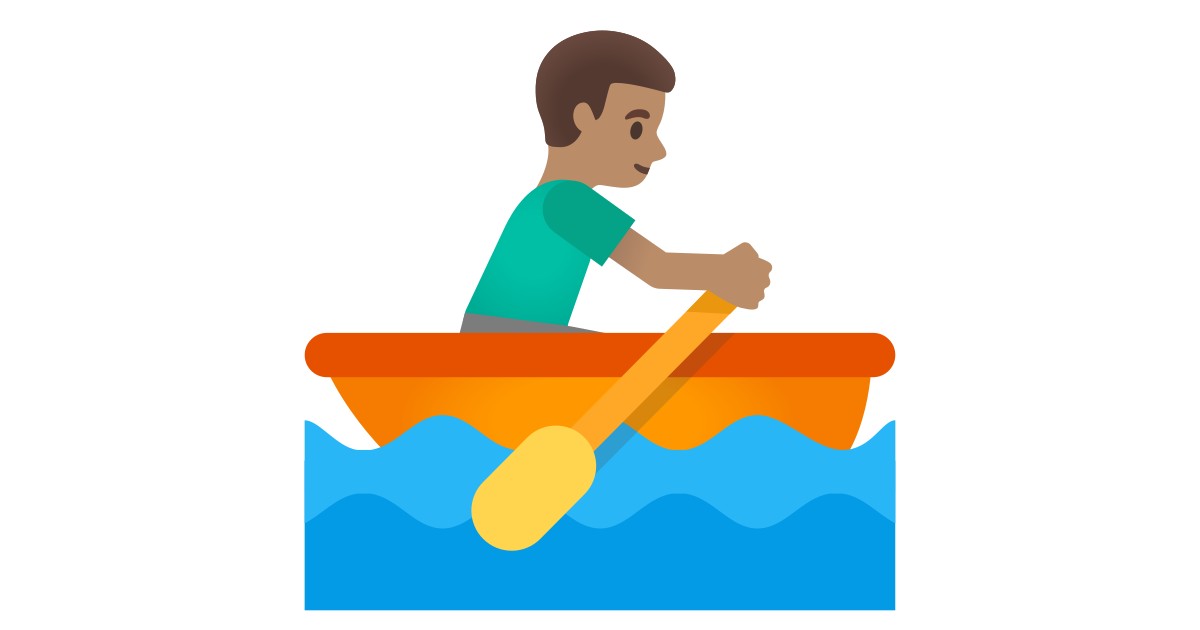 🚣🏽‍♂️ Man Rowing Boat: Medium Skin Tone Emoji