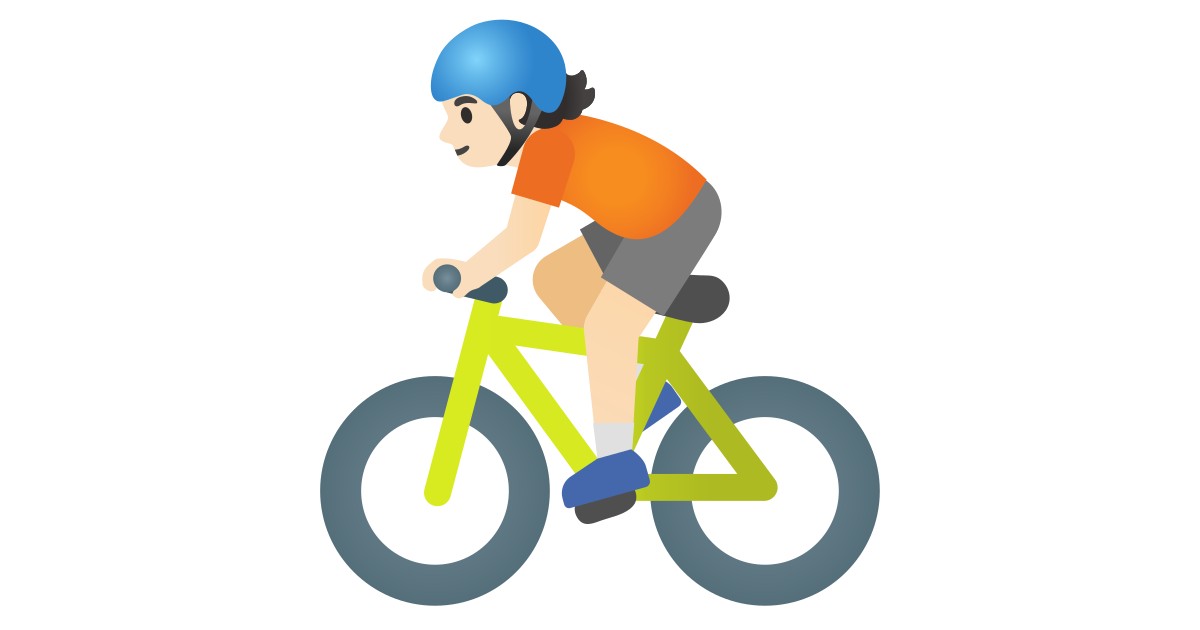 🚴🏻 Cycliste : Peau Claire Emoji