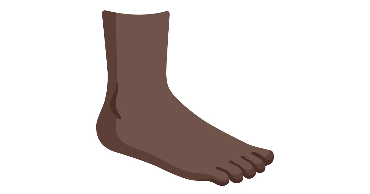 🦶🏿 Pé: Pele Escura Emoji
