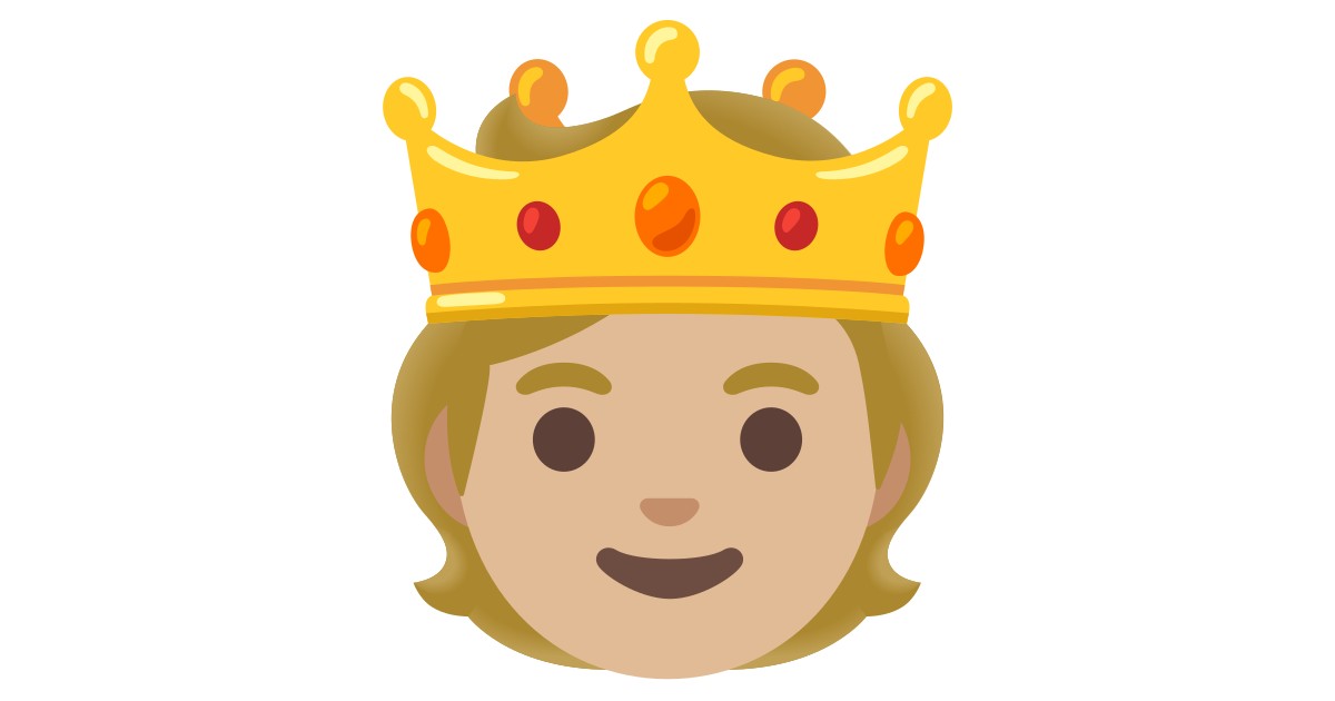 🫅🏼 Person mit Krone: mittelhelle Hautfarbe-Emoji
