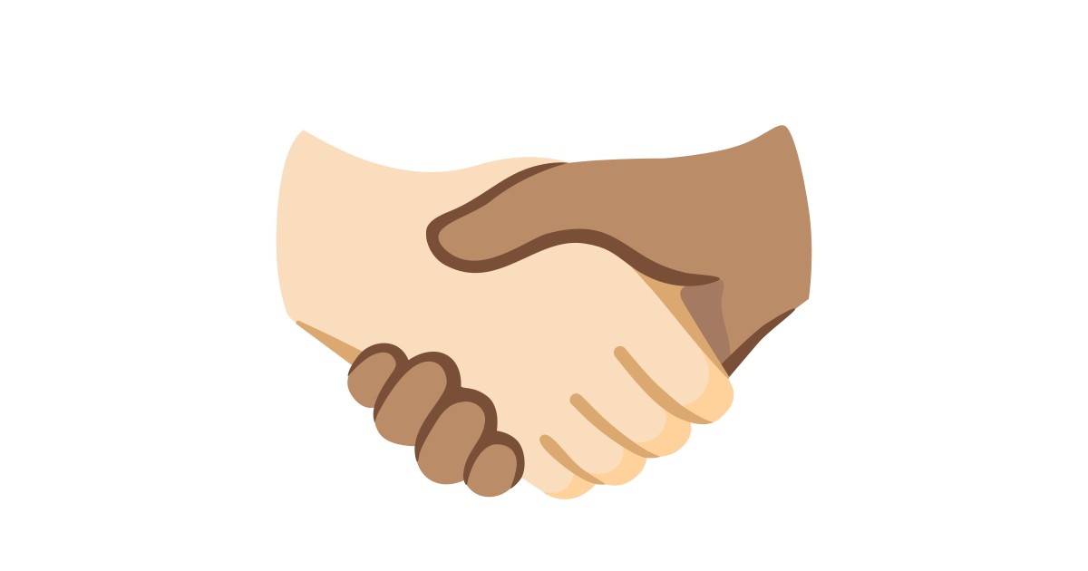 🫱🏻‍🫲🏽 Handshake: Light Skin Tone, Medium Skin Tone Emoji