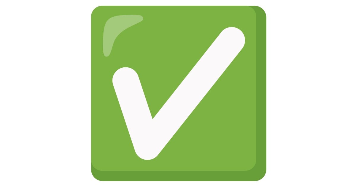 Bouton Coché Emoji | Validé Emoji