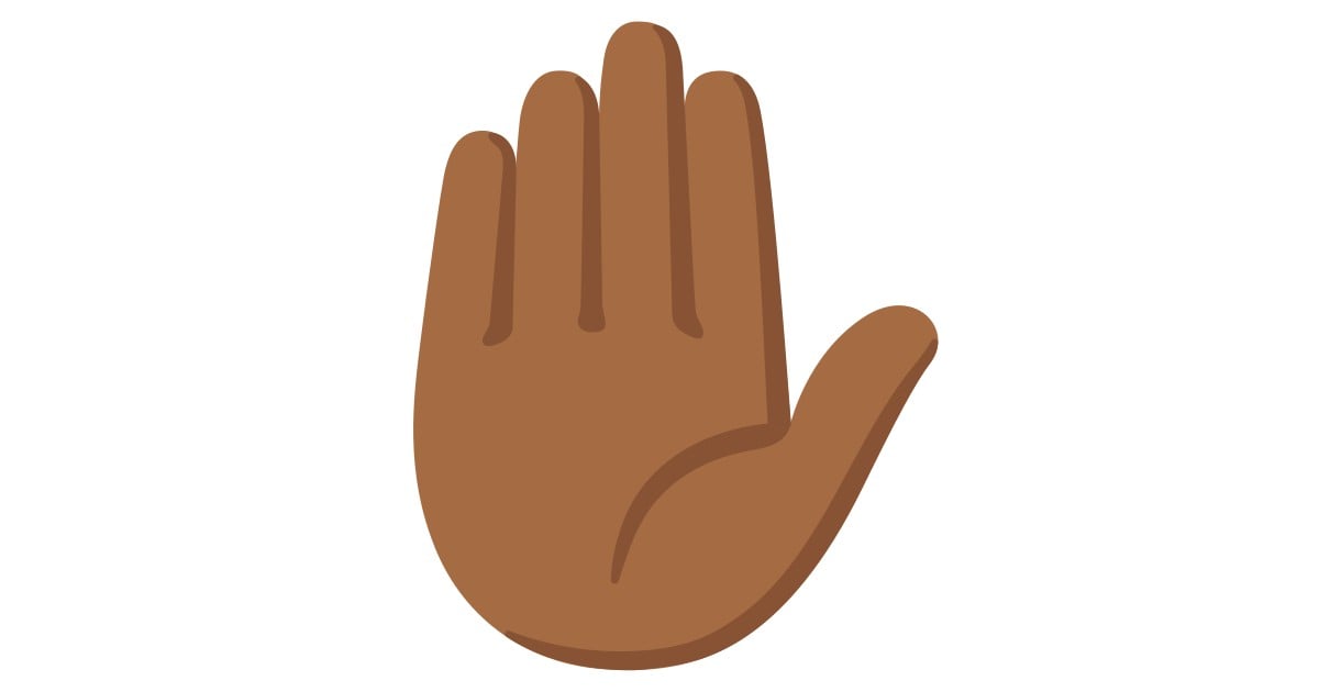 🏾 Mano Levantada: Tono De Piel Oscuro Medio Emoji