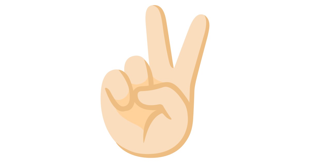 🏻 Mano Con Señal De Victoria: Tono De Piel Claro Emoji