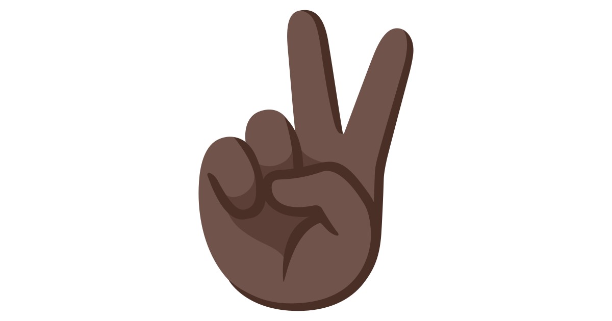 🏿 Mano Con Señal De Victoria: Tono De Piel Oscuro Emoji