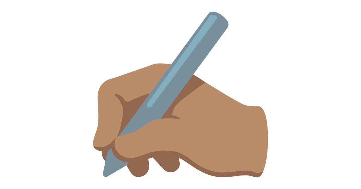 🏽 schreibende Hand: mittlere Hautfarbe-Emoji