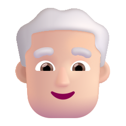 👨🏻‍🦳 Man: Light Skin Tone, White Hair Emoji