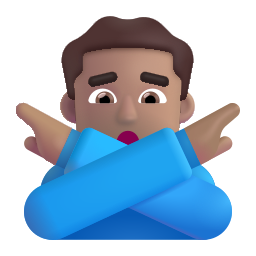 🙅🏽‍♂️ Man Gesturing No: Medium Skin Tone Emoji