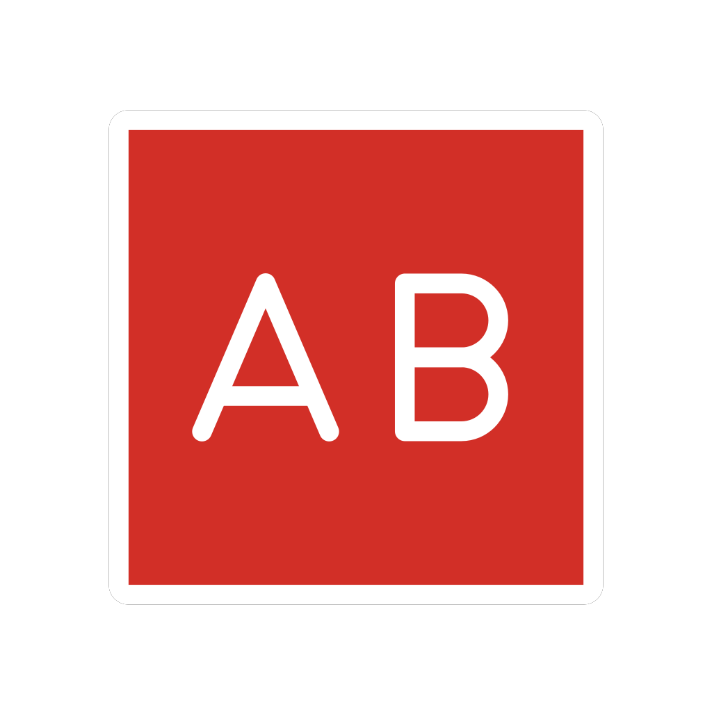 🆎 Ab Button (Blood Type) Emoji, AB Emoji