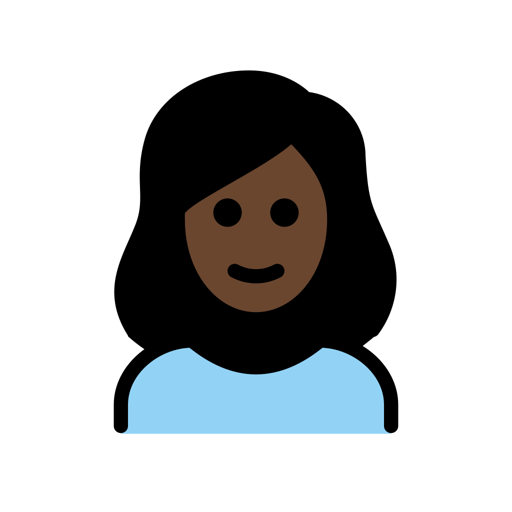 👩🏿 Mujer: Tono De Piel Oscuro Emoji