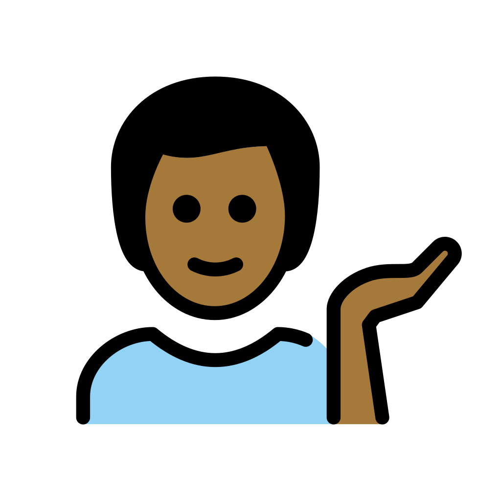 💁🏾‍♂️ Infoschalter-Mitarbeiter: mitteldunkle Hautfarbe Emoji