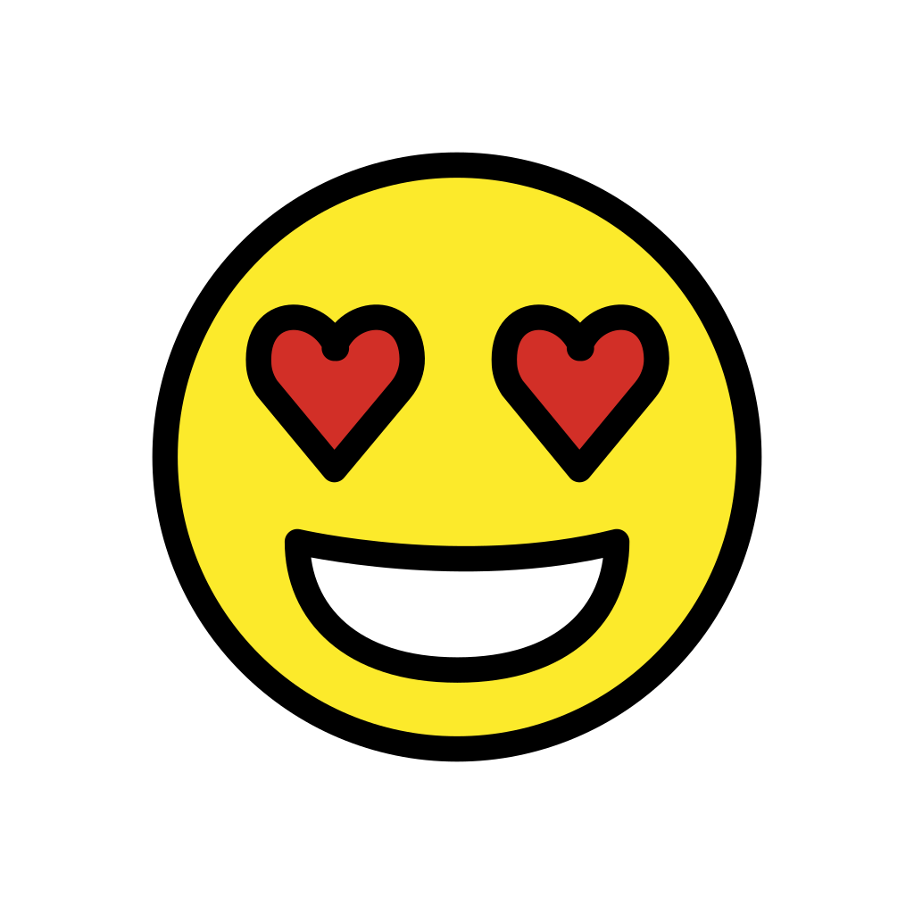 😍 lächelndes Gesicht mit herzförmigen Augen Emoji