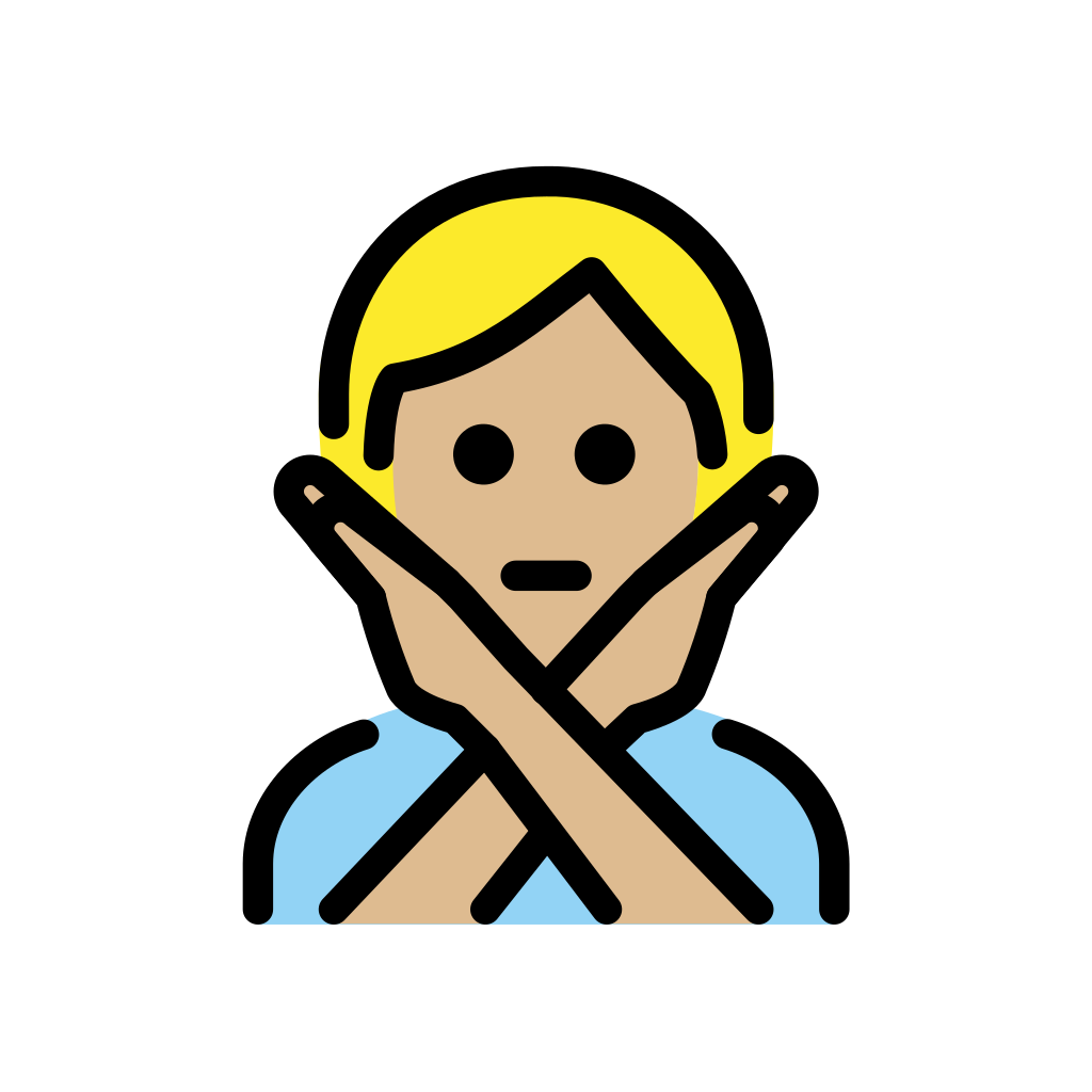🙅🏼 Personne Faisant Un Geste D’interdiction : Peau Moyennement Claire Emoji