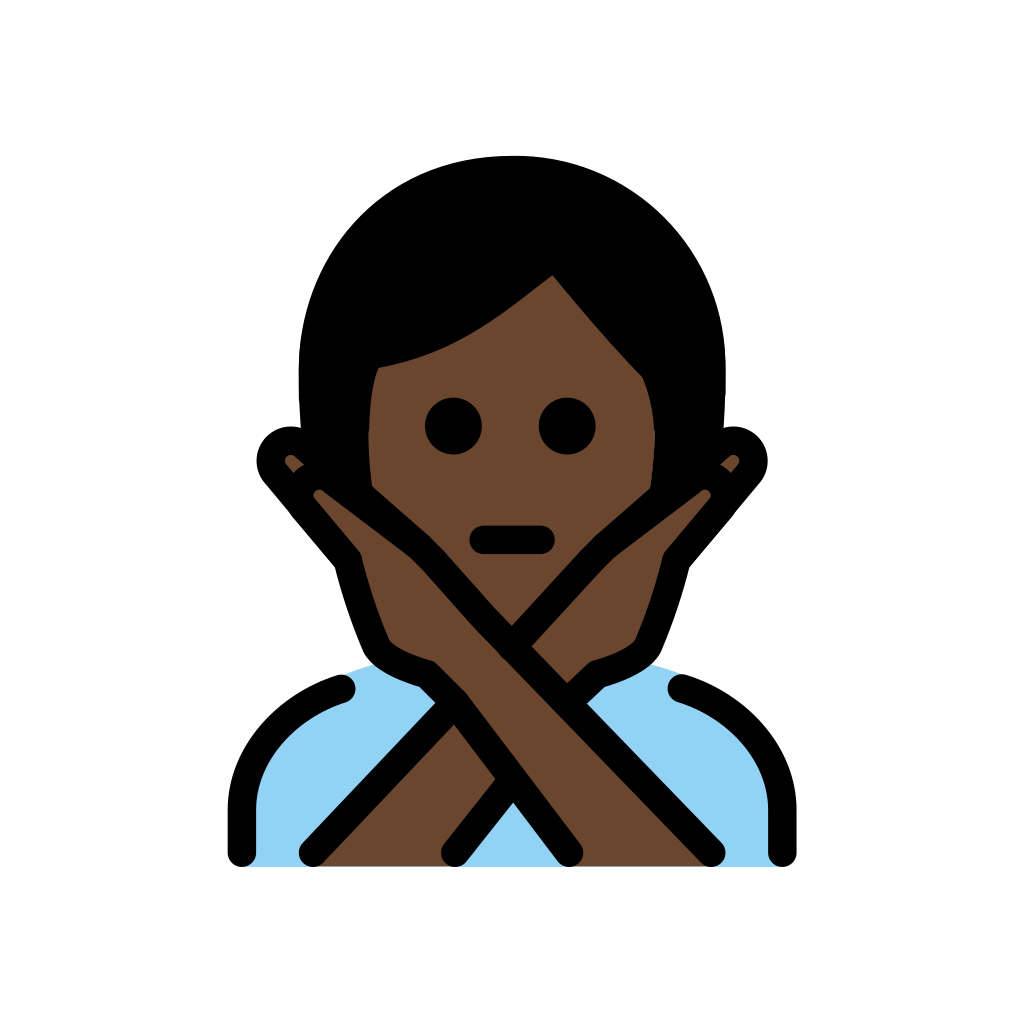 🙅🏿 Personne Faisant Un Geste D’interdiction : Peau Foncée Emoji