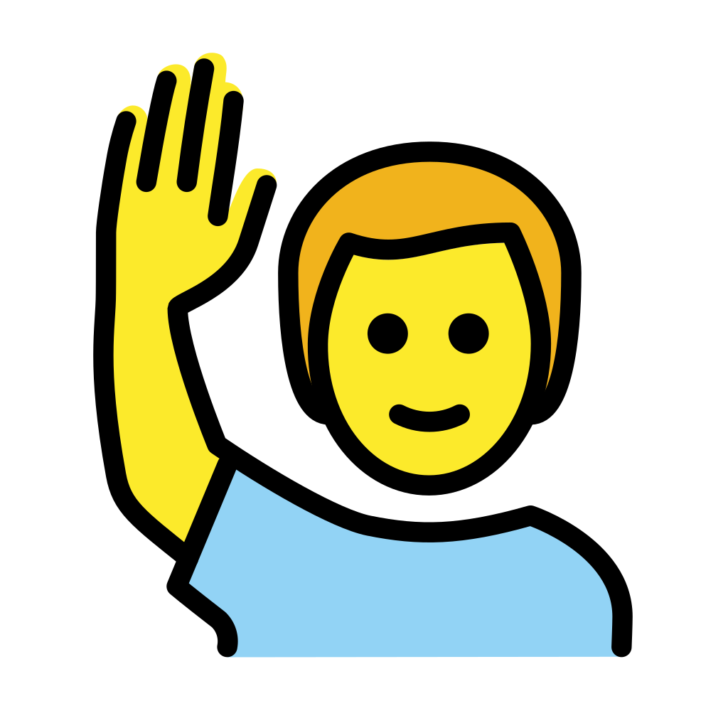 🙋‍♂️ Uomo Con Mano Alzata Emoji