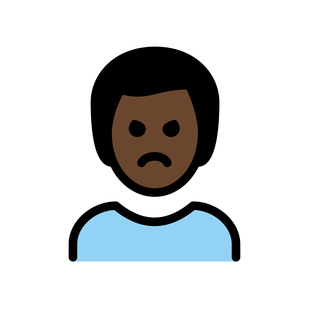 🙎🏿‍♂️ Homme Qui Boude : Peau Foncée Emoji