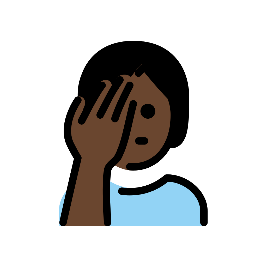 🤦🏿 Person Facepalming: Dark Skin Tone Emoji