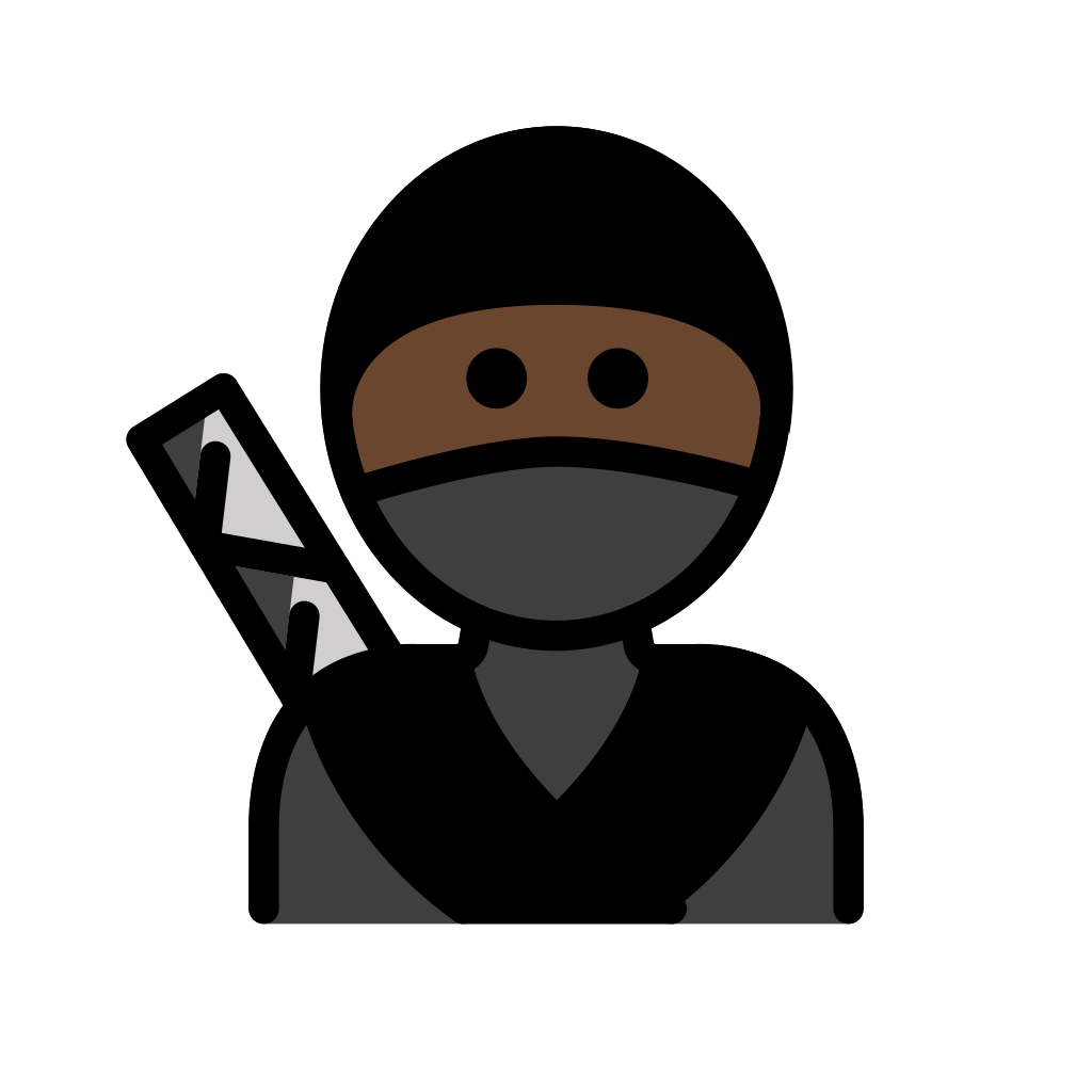 🥷🏿 Ninja: Dark Skin Tone Emoji