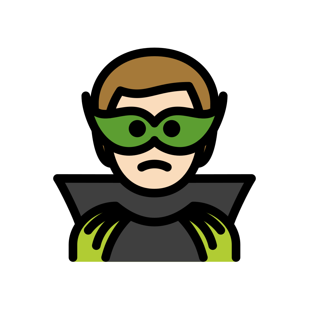 🦹🏻‍♂️ Super-Vilain Homme : Peau Claire Emoji