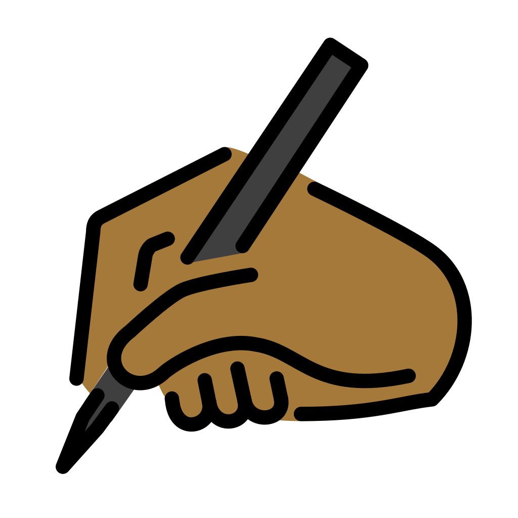 🏾 Writing Hand: Medium-Dark Skin Tone Emoji