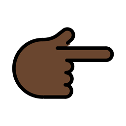 👉🏿 Main Avec Index Pointant À Droite : Peau Foncée Emoji